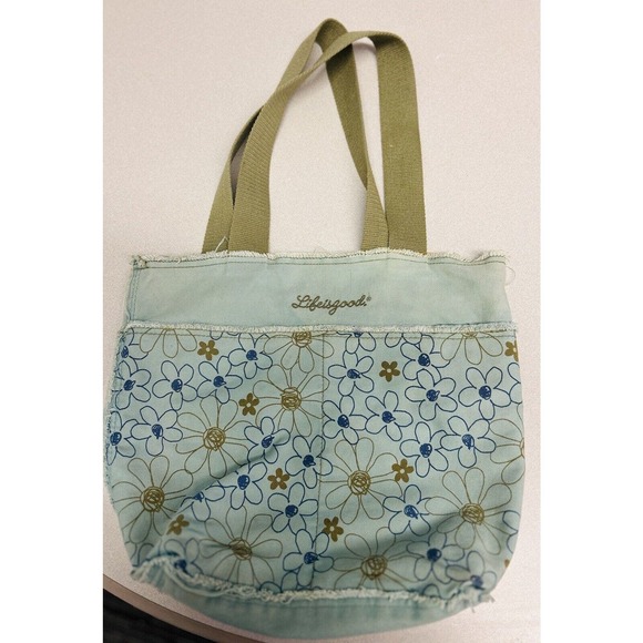 Life Is Good | Bags | Life Is Good Canvas Frayed Edge Blue Green Floral ...
